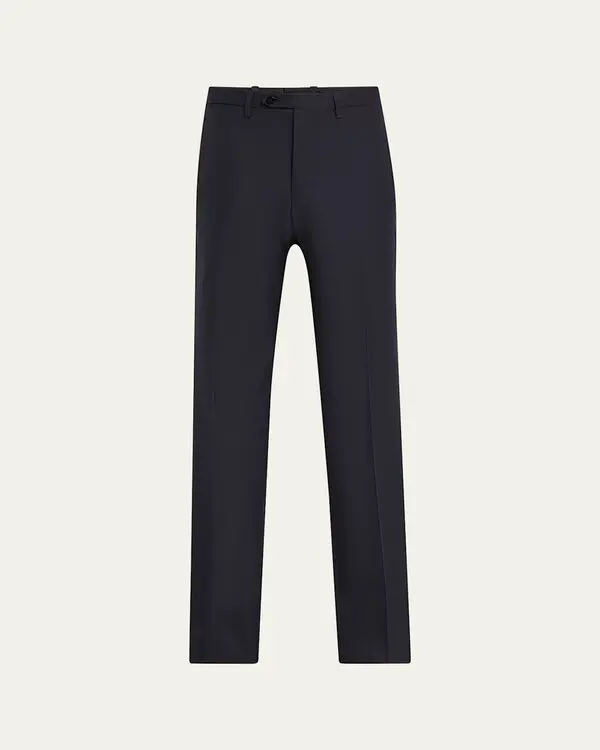 Kiton 15 Micron Flat-front Trousers - Navy