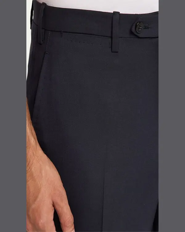 Kiton 15 Micron Flat-front Trousers - Navy