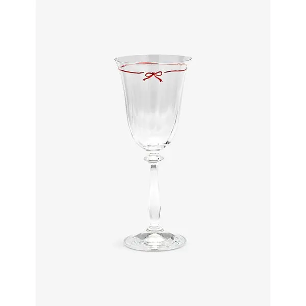 ANNA + NINA Bistro Bow-print Crystalline- Wine 8.5cm - Glass