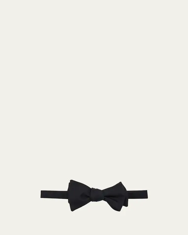 Kiton Silk And Cupro Bow Tie - Navy
