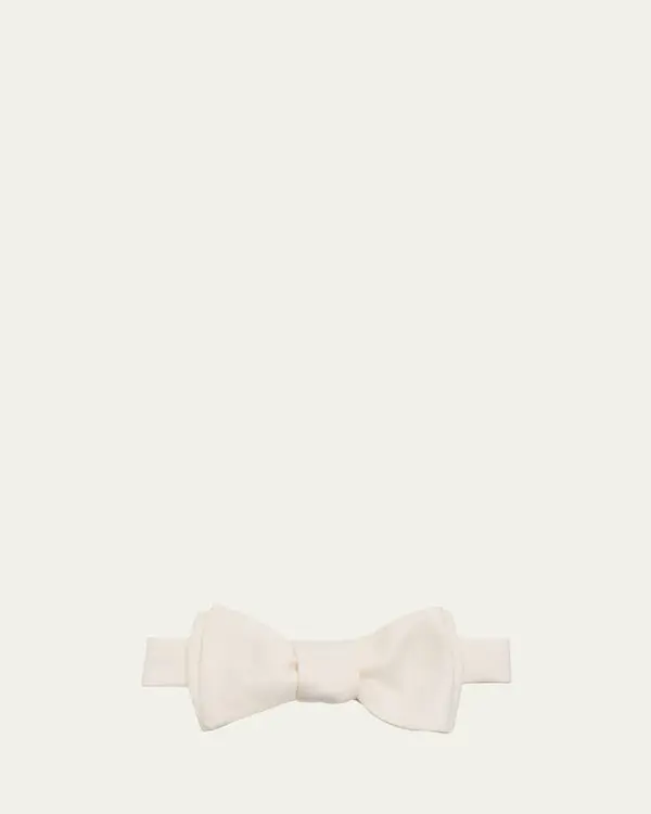 Kiton Silk Bow Tie - Wht
