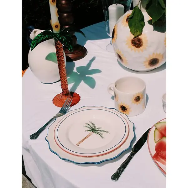 ANNA + NINA Palm Tree Earthenware Breakfast Plate