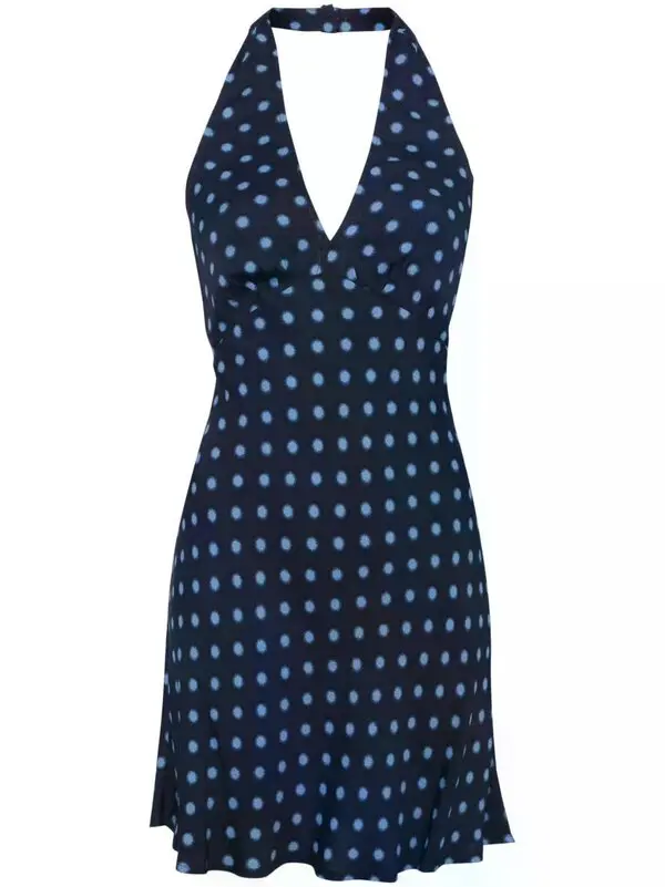 REFORMATION Delanie Halterneck Dress - Blue