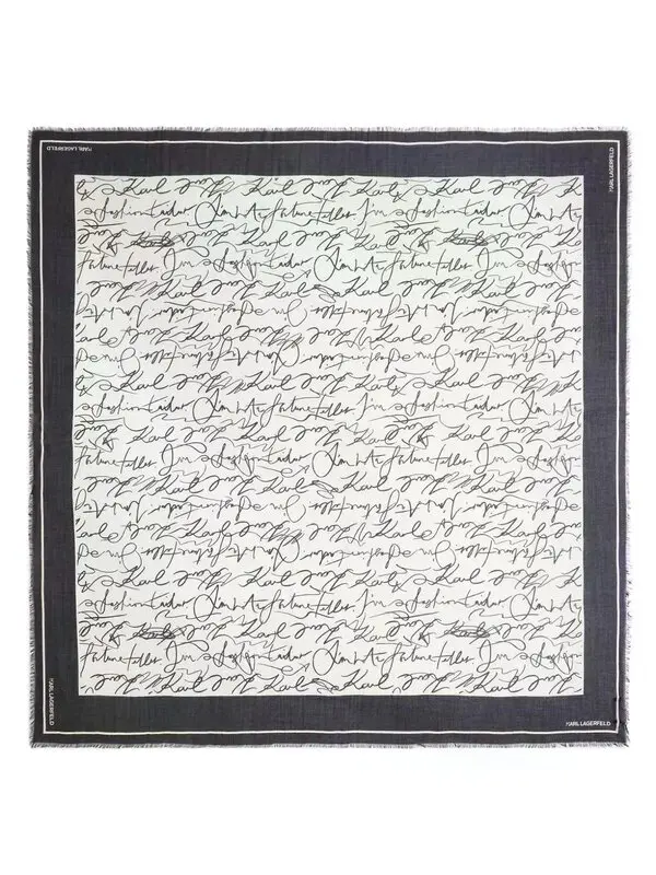 Karl Lagerfeld K/essential Scribble Scarf - Black