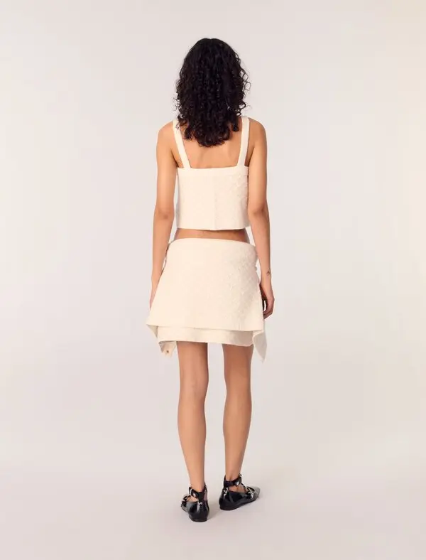 Maje Tweed-effect Knit Crop Top