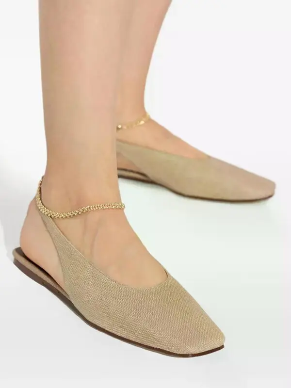 MARIA LUCA Leather Ballerina Shoes - Neutrals