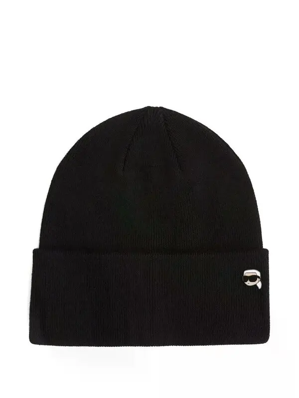 Karl Lagerfeld Ikon Pins Beanie - Black