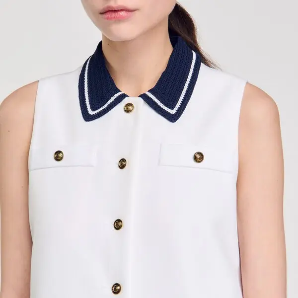 Sandro Mini Dress With Contrasting Collar