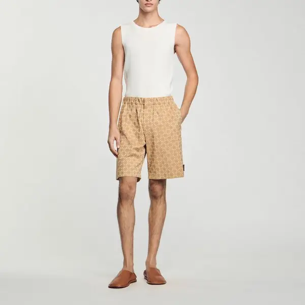 Sandro Square Cross Jacquard Shorts