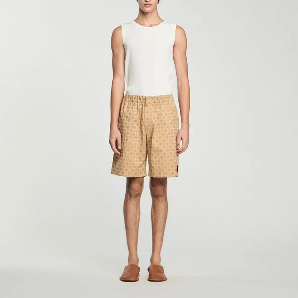 Sandro Square Cross Jacquard Shorts