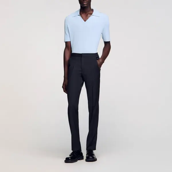 Sandro Wool Trousers With Elasticated Sides - Fonte