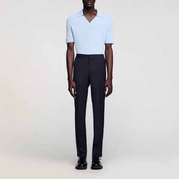 Sandro Wool Trousers With Elasticated Sides - Fonte