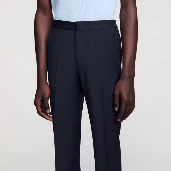 Sandro Wool Trousers With Elasticated Sides - Fonte
