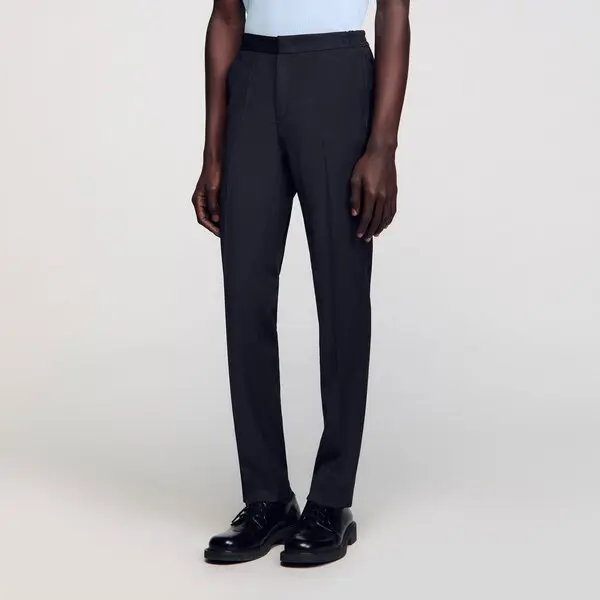Sandro Wool Trousers With Elasticated Sides - Fonte