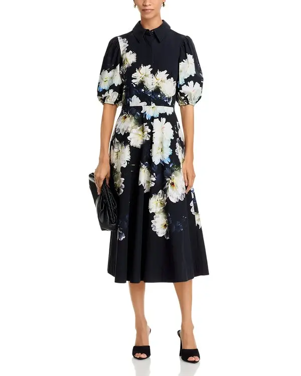 Rickie Freeman For Teri Jon Cotton Shirt Dress