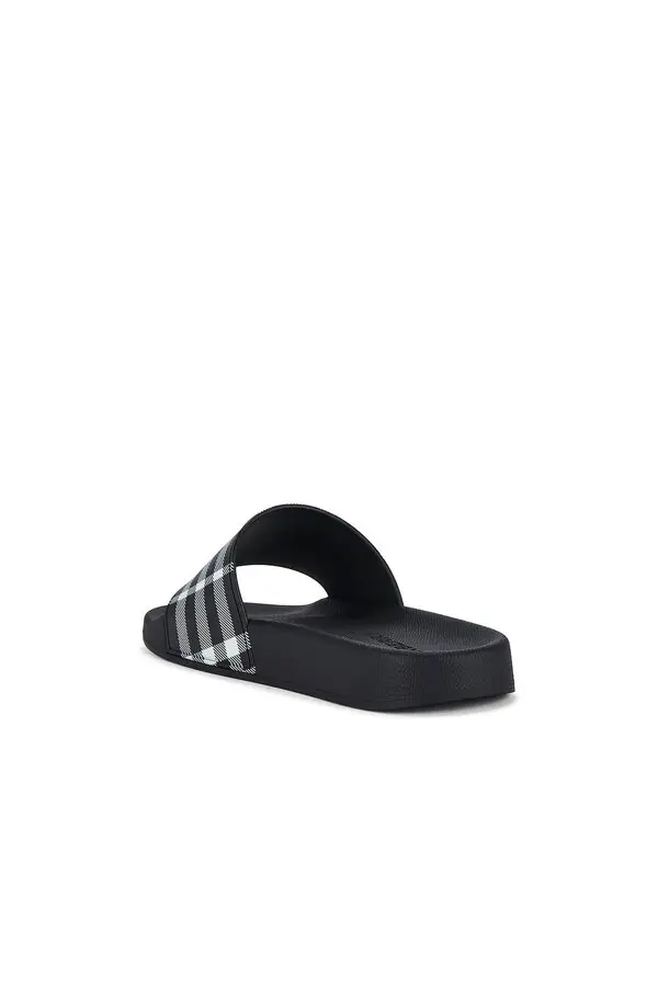 Burberry Furley Check Slides - Black & Calico Check