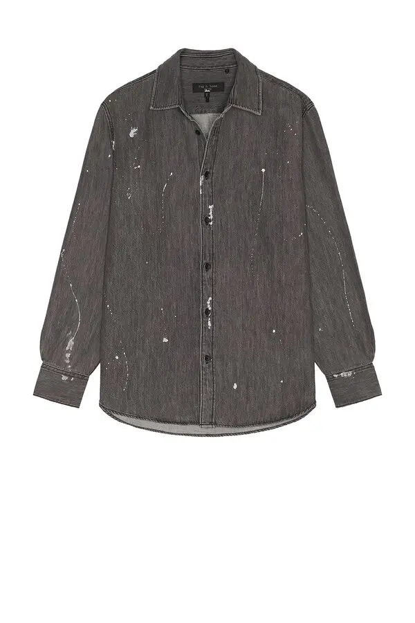 Rag & Bone Denim Matthew Shirt In Charcoal - Panited Charcoal