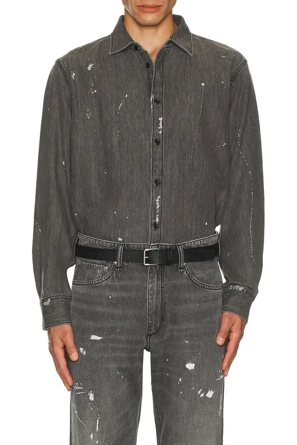Rag & Bone Denim Matthew Shirt In Charcoal - Panited Charcoal