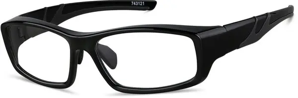 Zenni Rectangle Sports Glasses - Black