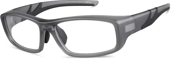 Zenni Rectangle Full Rim Sports Glasses - Gray