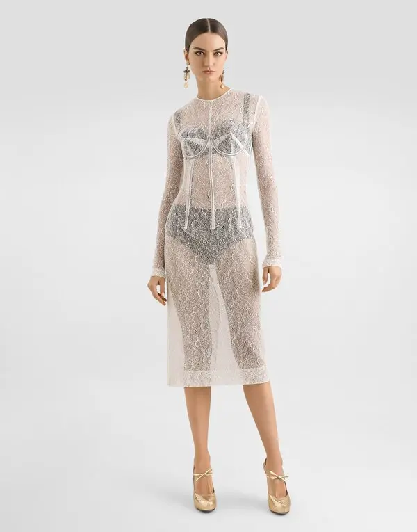 Dolce & Gabbana Lace Dress With Corset Detailing