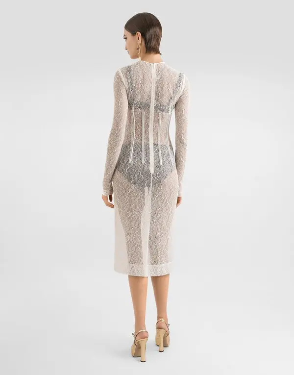Dolce & Gabbana Lace Dress With Corset Detailing