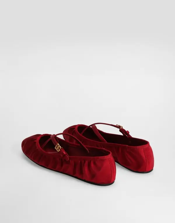 Dolce & Gabbana Satin Ballet Flats - Red
