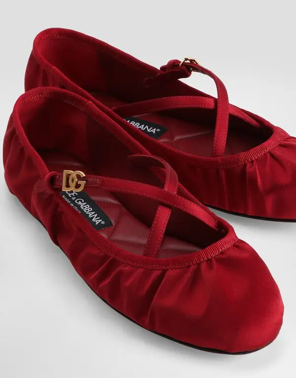 Dolce & Gabbana Satin Ballet Flats - Red