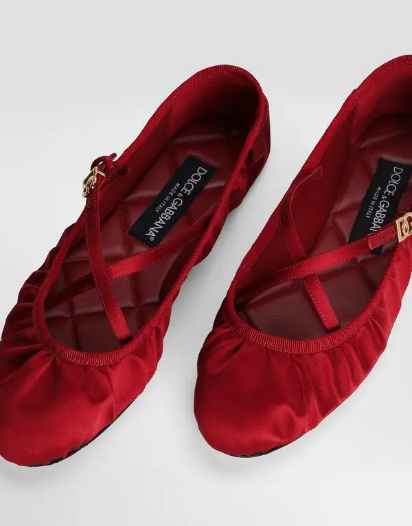 Dolce & Gabbana Satin Ballet Flats - Red