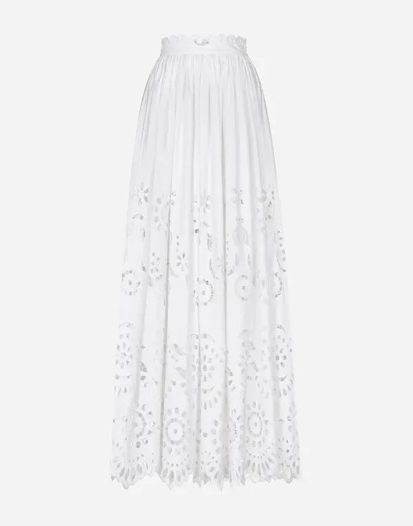 Dolce & Gabbana Long Cotton Circle Skirt With Cut-out Detailing