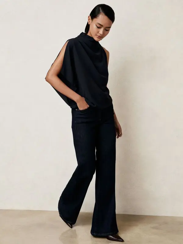 REISS Elle One-shoulder Draped Top