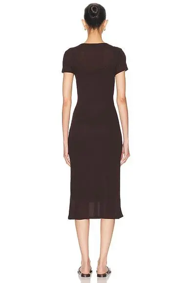 LESET Rozzi Double Layer Tee Dress - Chocolate
