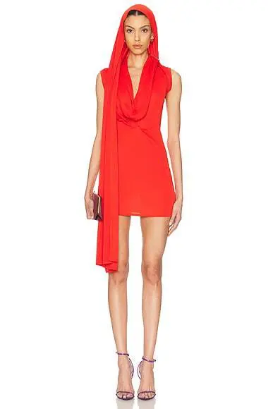 SID NEIGUM Cape Cowl Mini Dress
