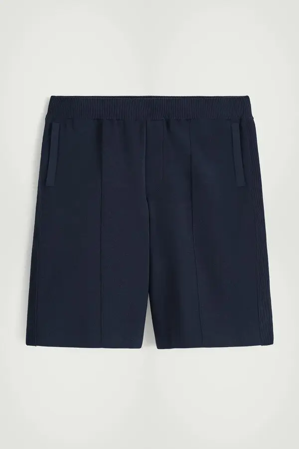 Cos Elasticated Knitted Shorts - Blue