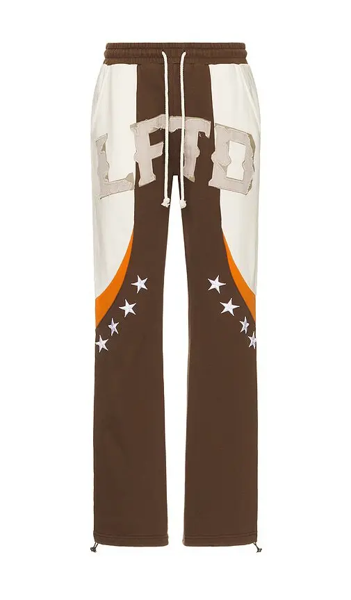 LIFTED ANCHORS Star Sweatpant In White - White & Brown