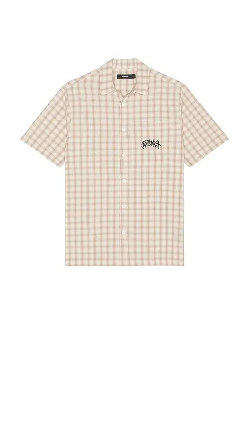 FORMER Manners Check Short Sleeve Shirt - Taupe