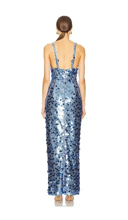 BRONX BANCO Allegra Sequin Maxi Dress