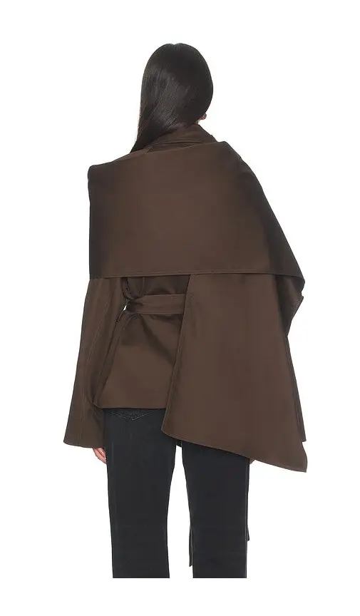EAVES Yuna Crop Trench Coat - Espresso