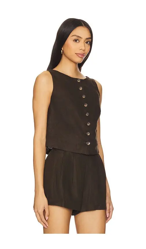 Faithfull The Brand Elia Cropped Top - Coffee
