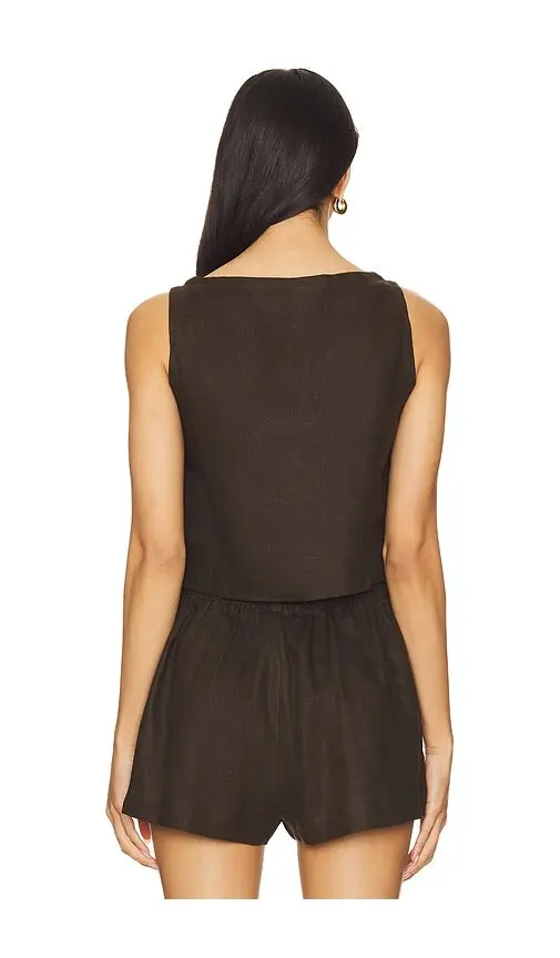Faithfull The Brand Elia Cropped Top - Coffee