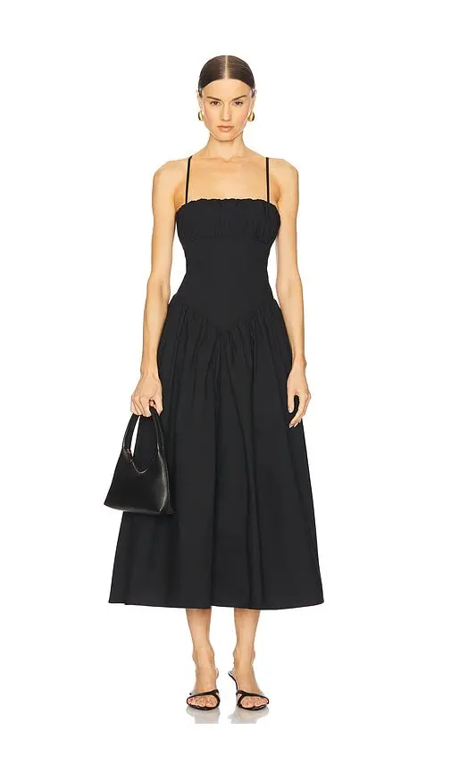 majorelle midi dress MAJORELLE Olivia Midi Dress in Dusty Blue