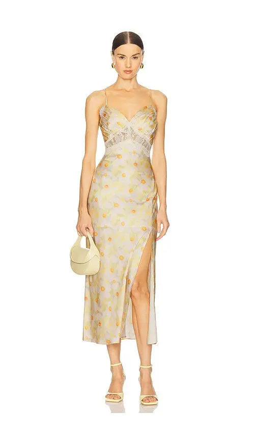 yellow the label green dress Freya Fringe Set — Green main image 1