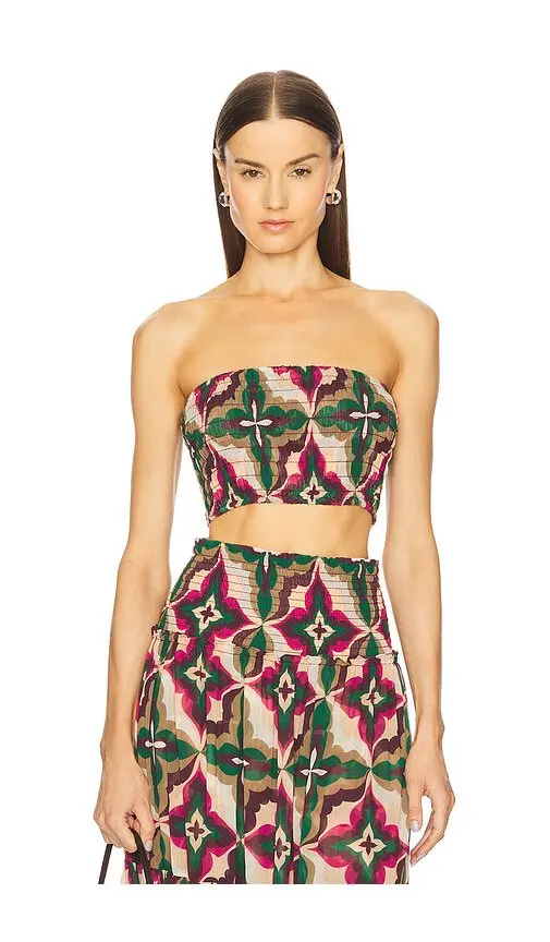 Misa Roksana Bandeau Top - Prismatic Tile Fusch