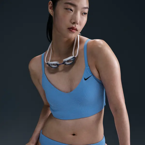 Nike Swim Water Texture Hipster Bikini Bottom - Blue