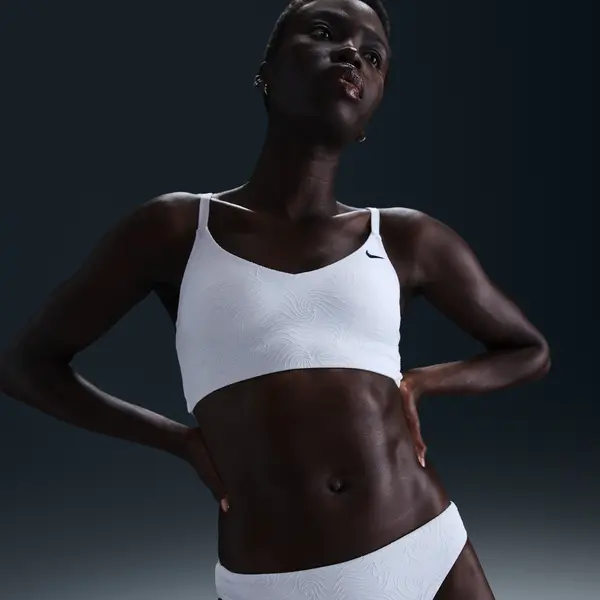 Nike Swim Water Texture Hipster Bikini Bottom - White