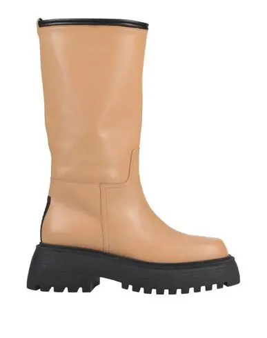 3JUIN Chunky Leather Boots - Beige
