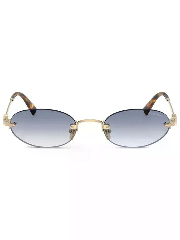 Miu Miu Oval-frame Sunglasses - Gold