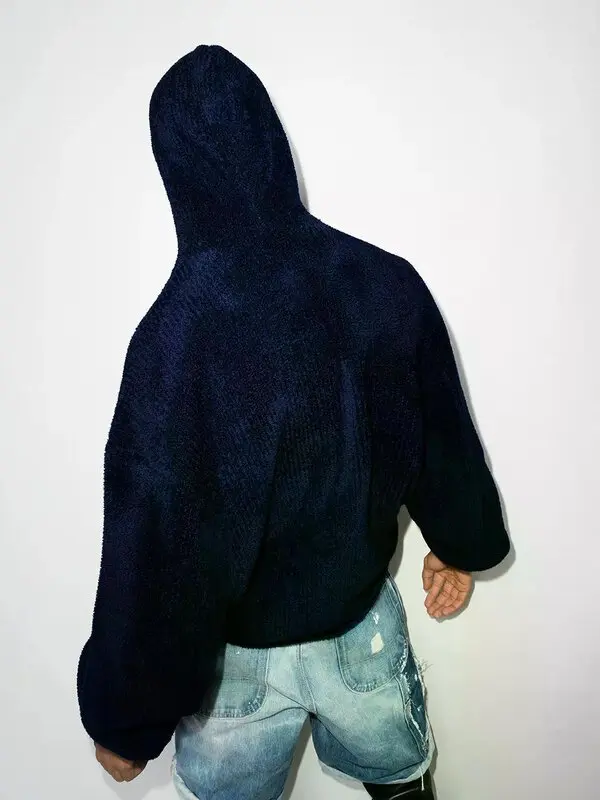 Balenciaga Embroidered Bb Logo Fleece Hoodie