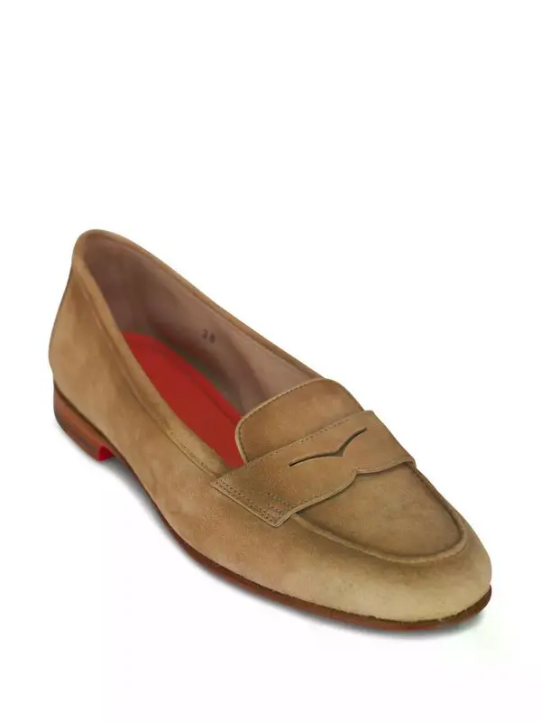 Santoni Carla Suede Loafers - Neutrals