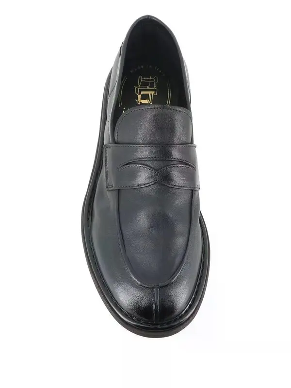 ALEXANDER HOTTO Leather Penny Loafers - Black